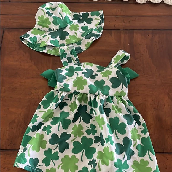Costumes | Green Shamrock Kids Costume Dress And Hat Set | Poshmark